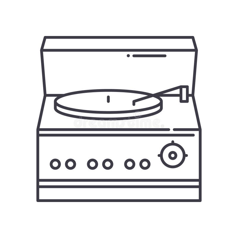 Record Player Icon, Linear Isolated Illustration, Thin Line Vector, Web ...