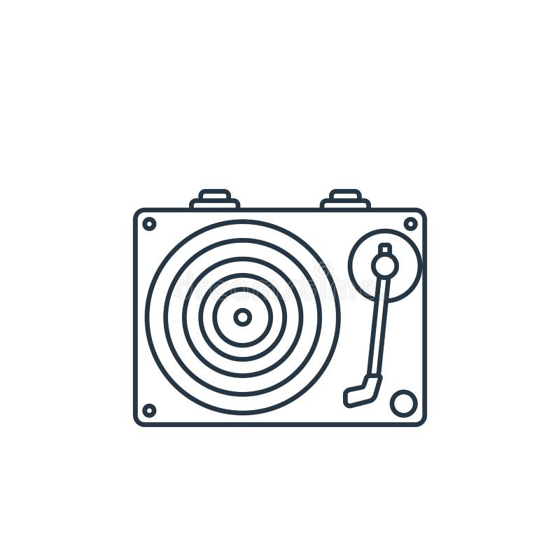Record Player Icon Vector from Birthday Party Concept. Thin Line ...