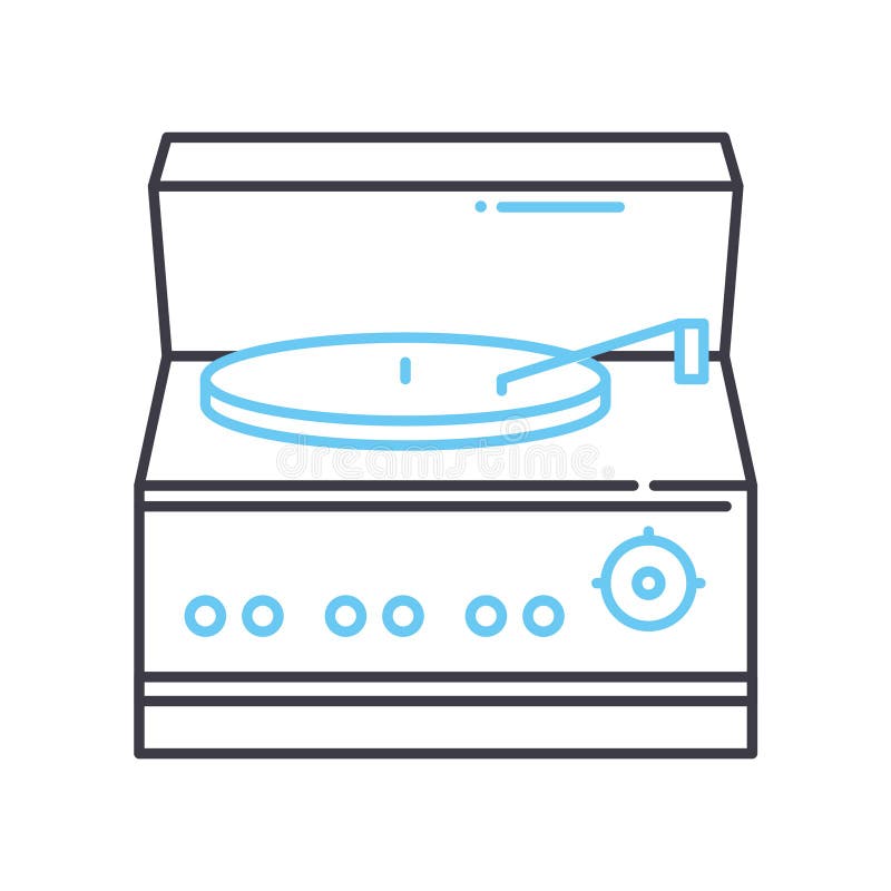 Record Player Line Icon, Outline Symbol, Vector Illustration, Concept ...