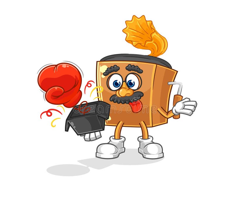 Record Player Prank Glove in the Box. Cartoon Mascot Stock Vector ...