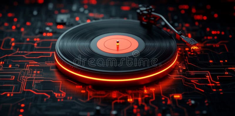 A Record Player with Radiant Illumination Creates a Futuristic Feel in ...