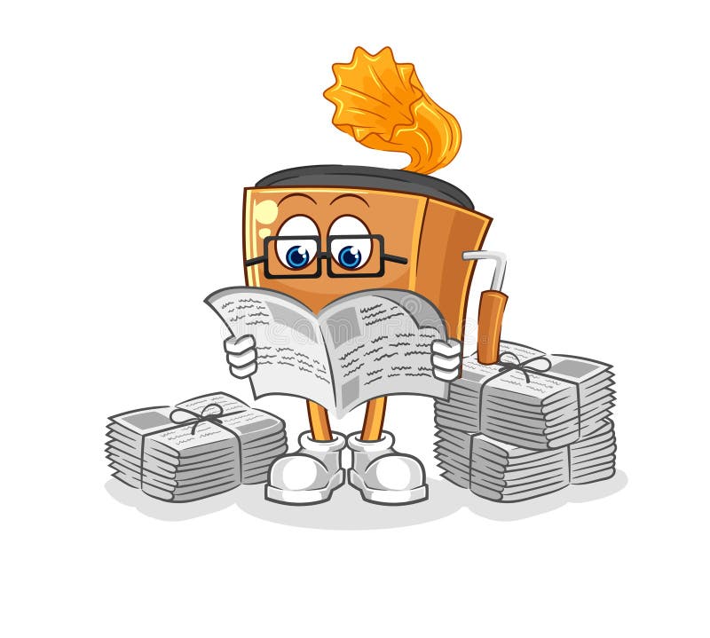Record Player Read Newspaper Cartoon. Character Vector Stock Vector ...