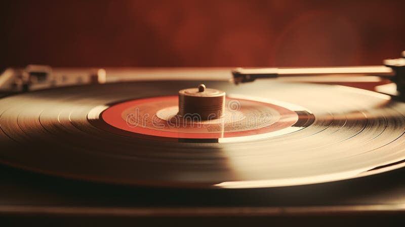 A Record Player with a Red Base Stock Illustration - Illustration of ...