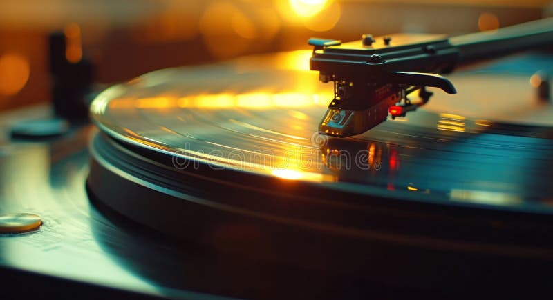 Record Player Showing Lights and Reflection of Sunlight Stock ...