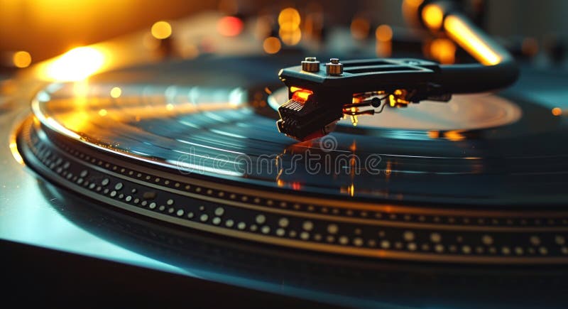 Record Player Showing Lights and Reflection of Sunlight Stock ...