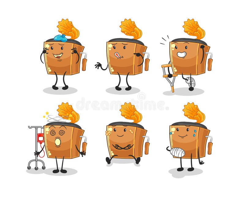 Record Player Sick Group Character. Cartoon Mascot Vector Stock Vector ...