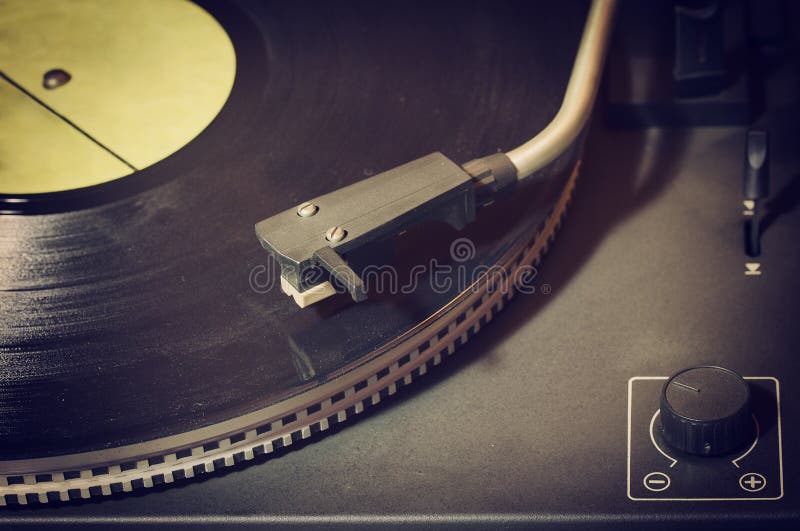 Record player with vinyl stock image. Image of record - 32375191