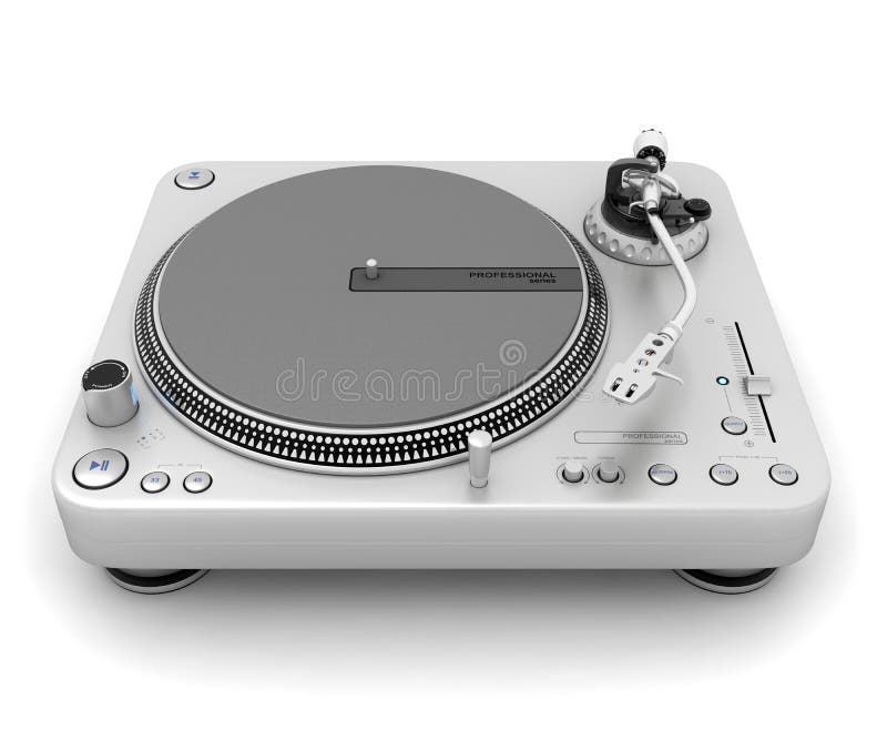 Record player on white stock illustration. Illustration of nightlife ...