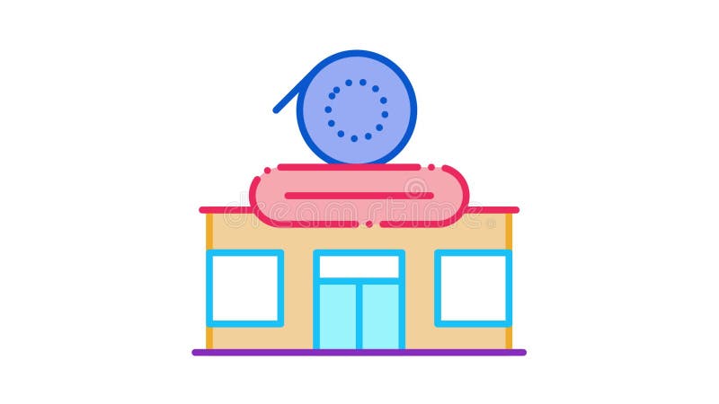 Record shop Icon Animation stock video. Video of shop - 223544495