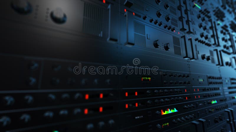 3D Rendering Recording Studio Mixer Stock Illustration - Illustration ...