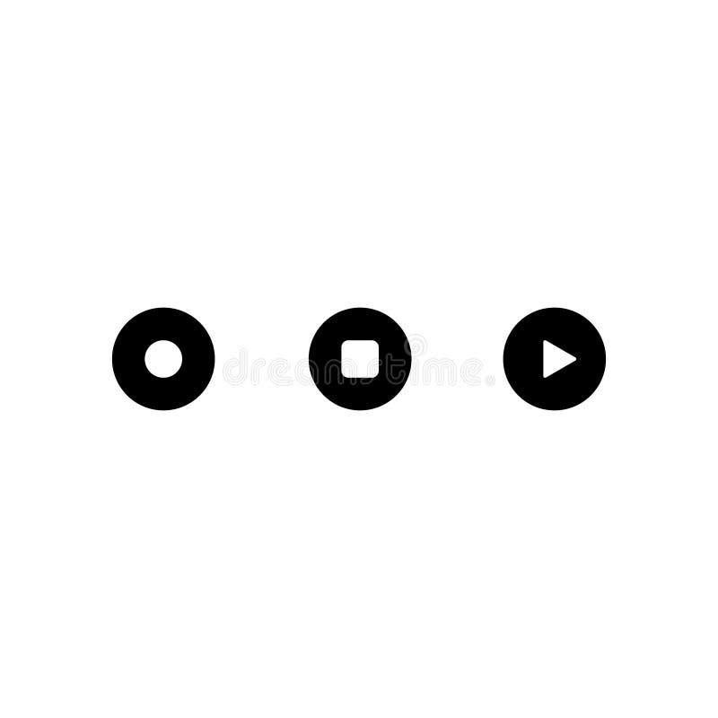 Record, Stop and Play Button Icon Vector. Media Player Element Icons ... Record, Stop and Play Button Icon Vector. Media Player Element Icons ...