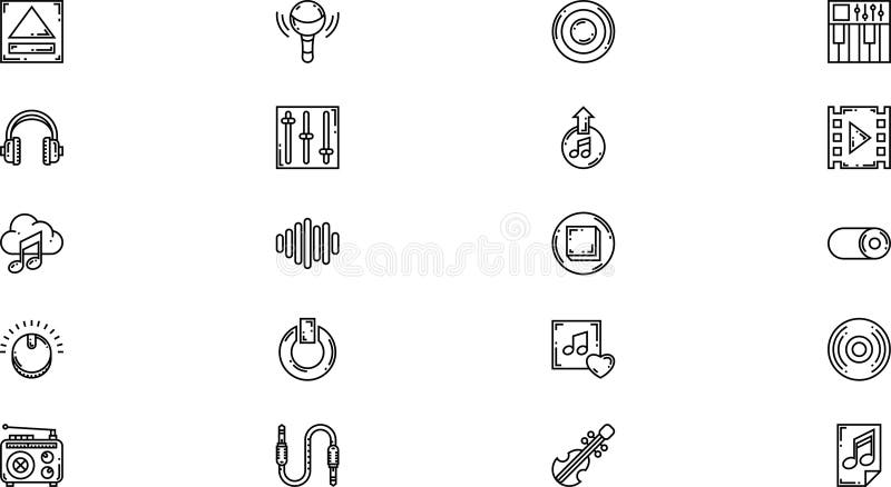 Record Studio Icons High-Quality Vector Icons Collection with Editable ...