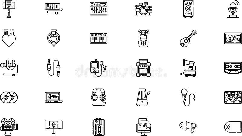 Record Studio Icons High-Quality Vector Icons Collection with Editable ...