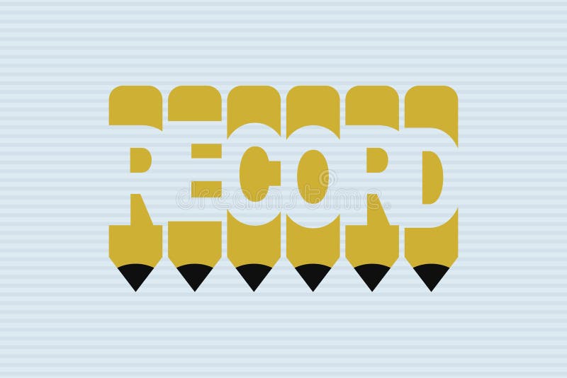 Record Text with Pen Symbol Creative Ideas Design. Record Typography ...