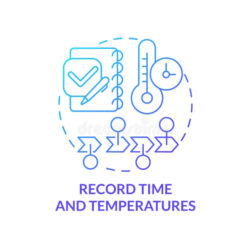 Record Time and Temperatures Blue Gradient Concept Icon Stock ...