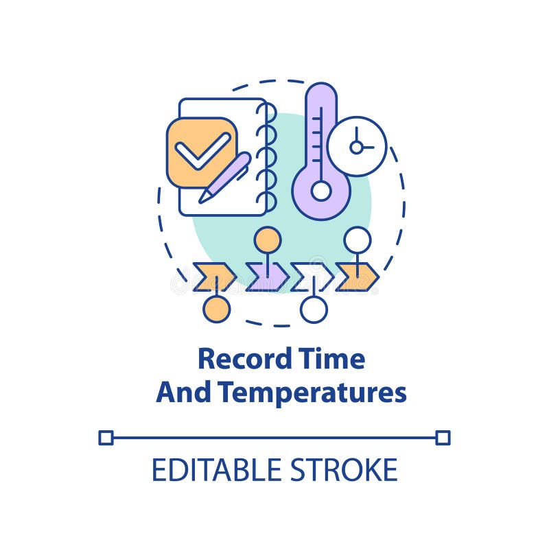 Record Time and Temperatures Concept Icon Stock Illustration ...
