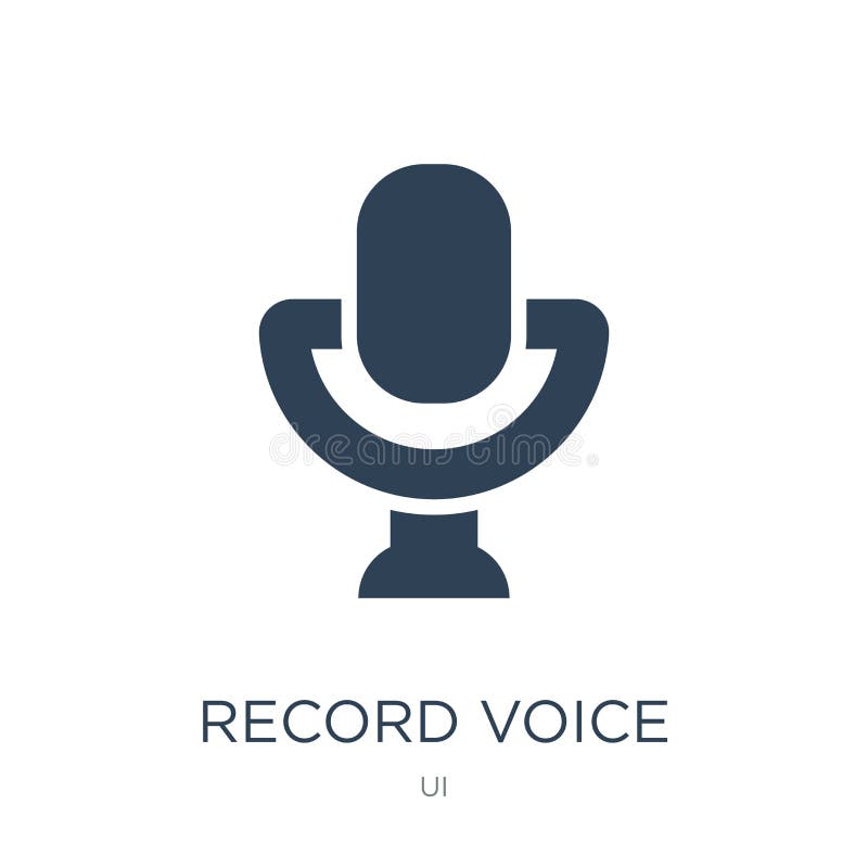 Record Voice Button Icon in Trendy Design Style. Record Voice Button ...