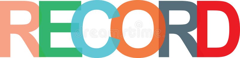 Record word on white stock illustration. Illustration of journal ...