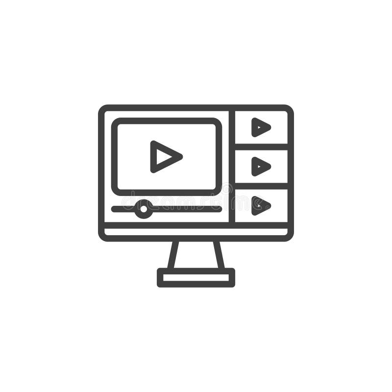 Recorded Lecture line icon stock vector. Illustration of hollow - 335184920