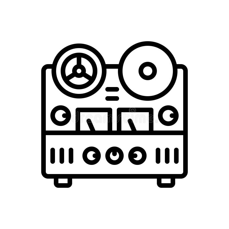 Black Line Icon for Recorder, Record and Tape Stock Vector ...