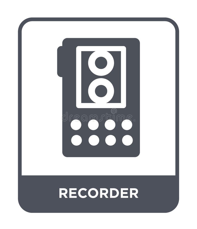 Recorder Icon in Trendy Design Style. Recorder Icon Isolated on White ...