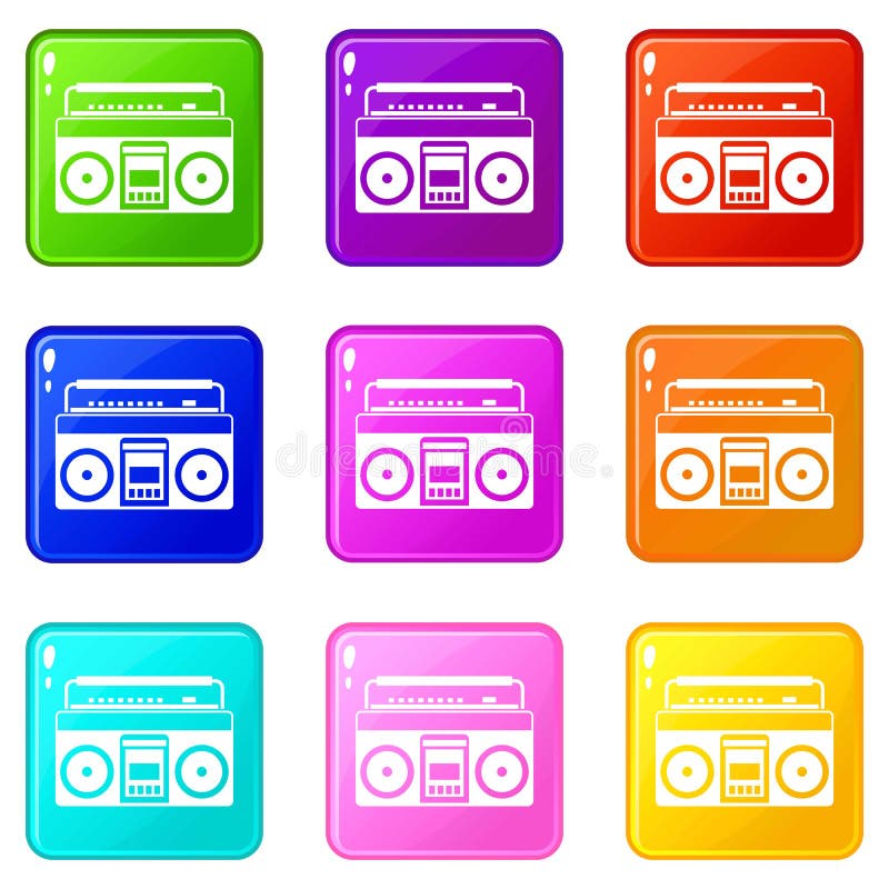 Recorder icons 9 set stock vector. Illustration of electronic - 96331460
