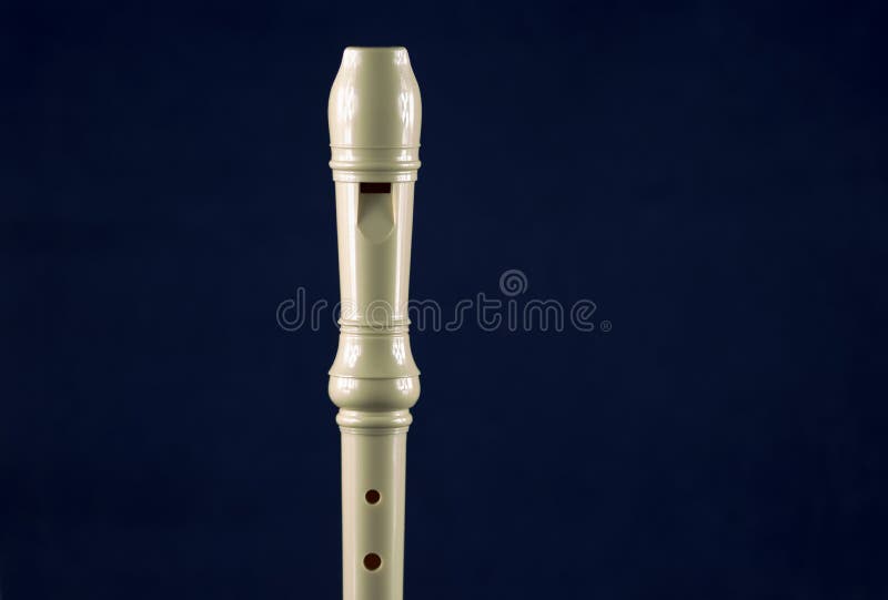 Recorder Instrument Isolated Against a Blue Background Stock Photo ...
