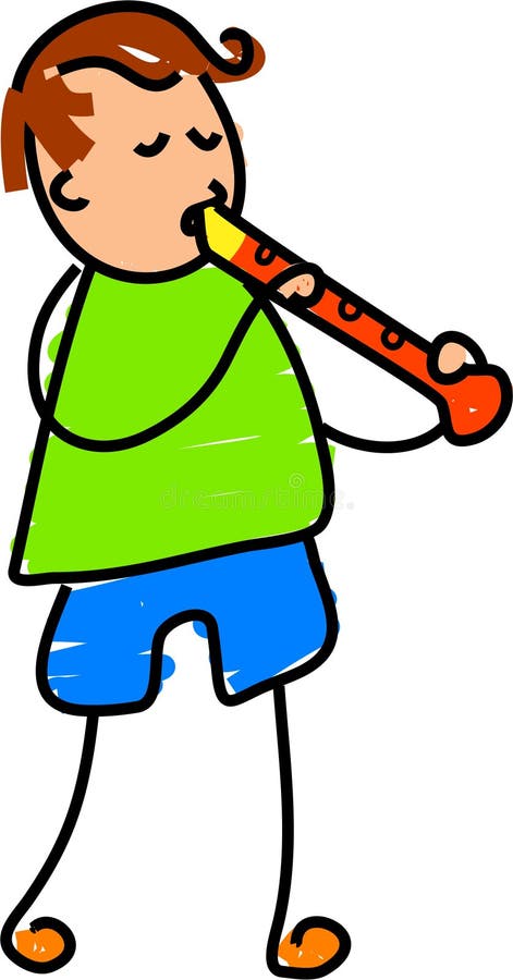 Recorder kid stock illustration. Illustration of playing - 707162