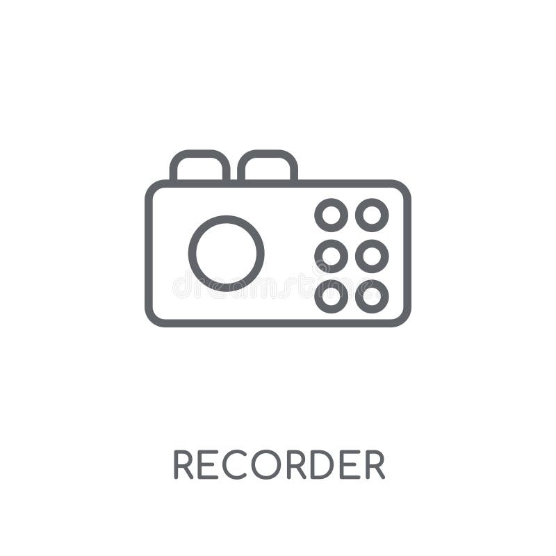 Recorder Linear Icon. Modern Outline Recorder Logo Concept on Wh Stock ...