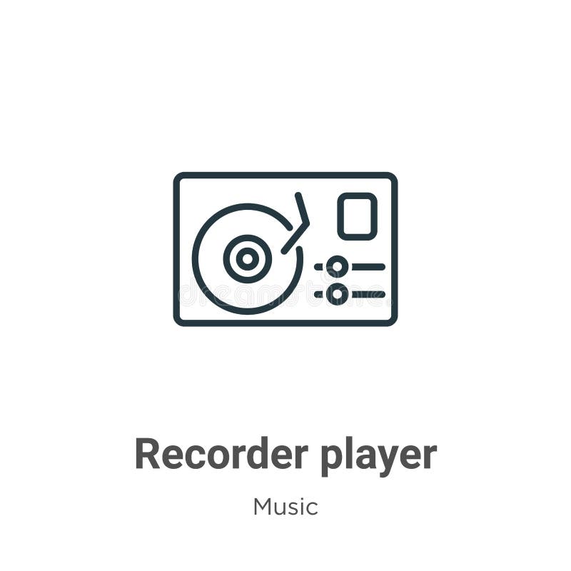 Recorder Player Outline Vector Icon. Thin Line Black Recorder Player ...