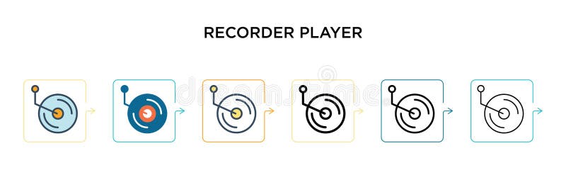 Recorder Player Vector Icon in 6 Different Modern Styles. Black, Two ...