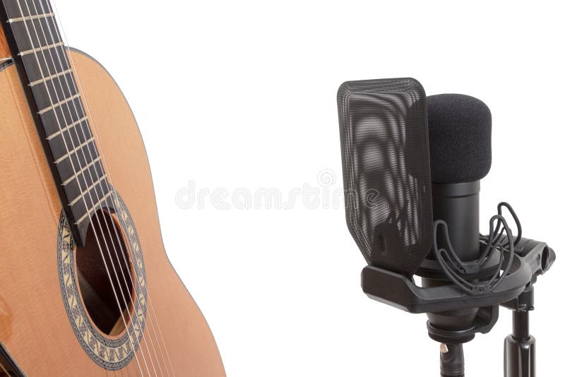 Recording classical guitar stock photo. Image of broadcast - 40338792