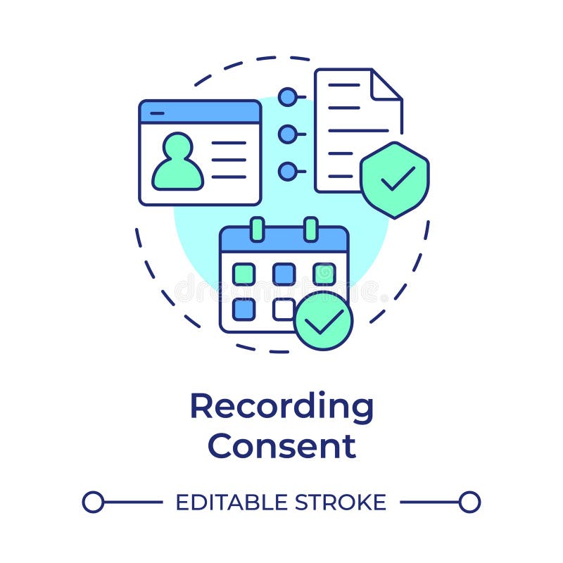 Recording Consent Multi Color Concept Icon Stock Illustration ...
