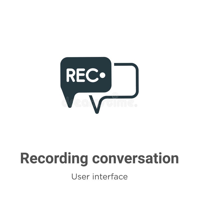 Recording Conversation Vector Icon on White Background. Flat Vector ...