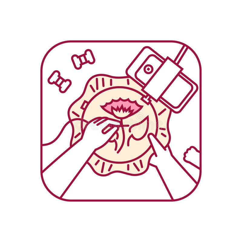 Recording of Embroidery Process on Smartphone Stock Vector ...