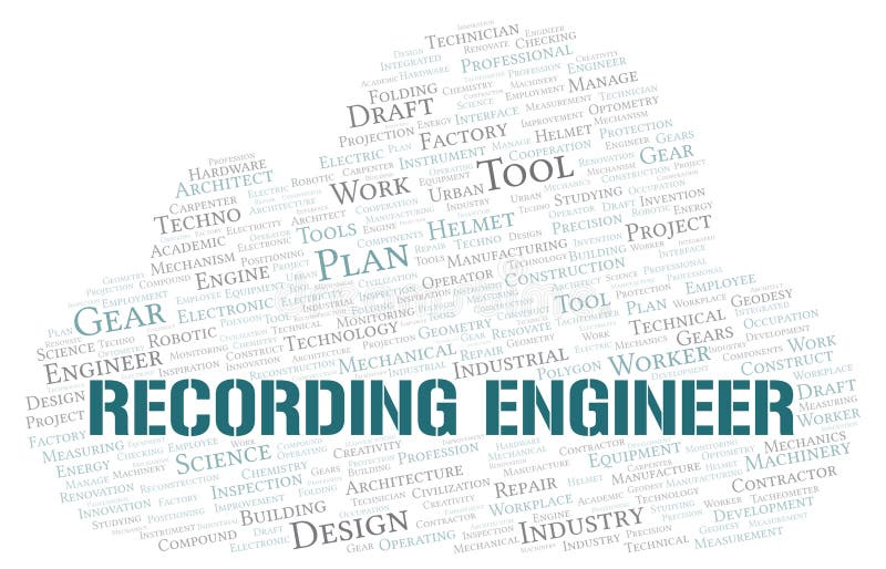 Recording Engineer Typography Word Cloud Create with the Text only ...