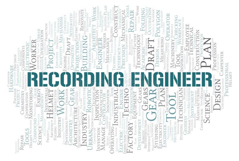 Recording Engineer Typography Word Cloud Create with the Text only ...