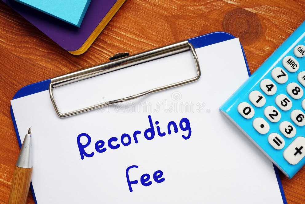Recording Fee Phrase on the Sheet Stock Image - Image of bank, cost ...
