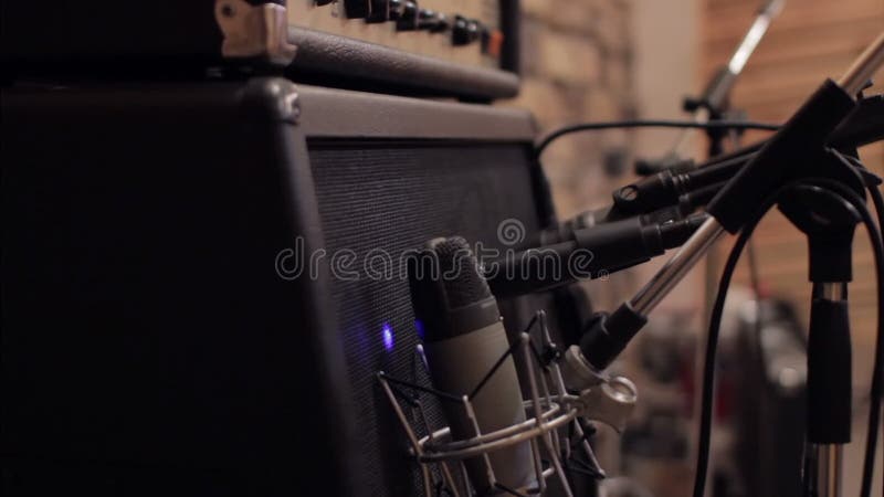 Recording Guitar Amp in Studio Stock Footage - Video of production ...
