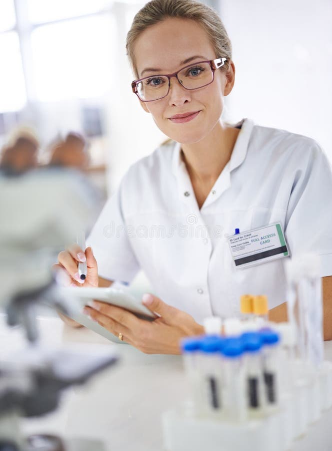 Recording Her Data for Further Analysis. a Young Scientist Working on a ... Recording Her Data for Further Analysis. a Young Scientist Working on a ...