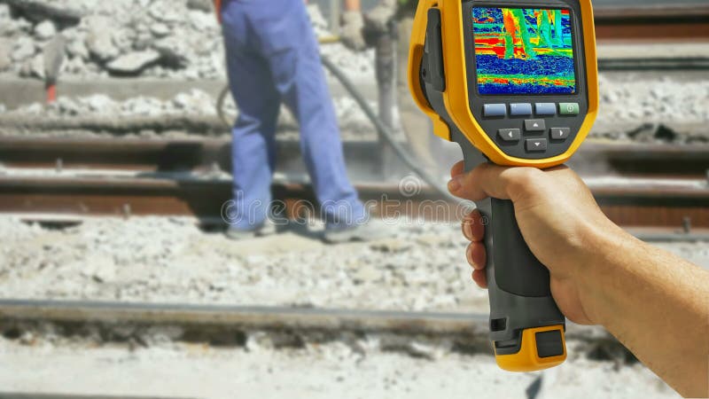 Recording with Infrared Camera Two Workers Stock Footage - Video of ...