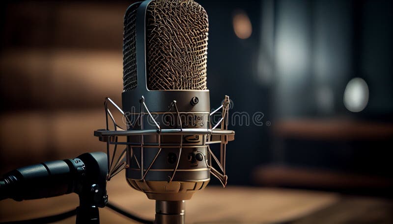 Recording Microphone Ai Generated Stock Image - Image of professional ...