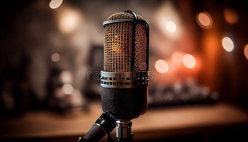 Recording Microphone Ai Generated Stock Photo - Image of technology ...