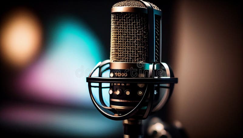 Recording Microphone Ai Generated Stock Image - Image of electronic ...