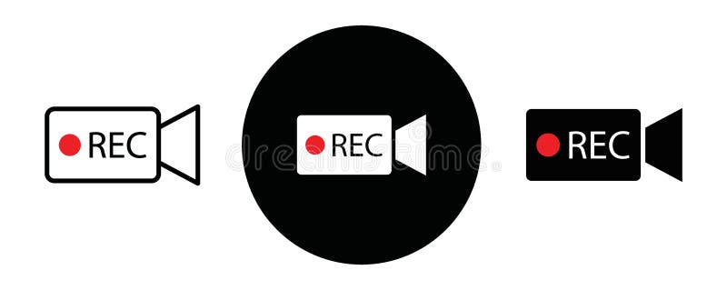 Recording Outline Icon Collection or Set. Recording Thin Vector Line ...