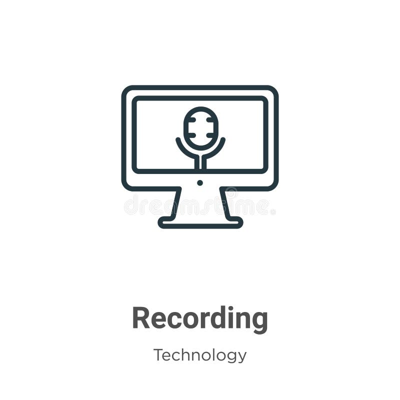 Recording Outline Style Icon Stock Vector - Illustration of multimedia ...