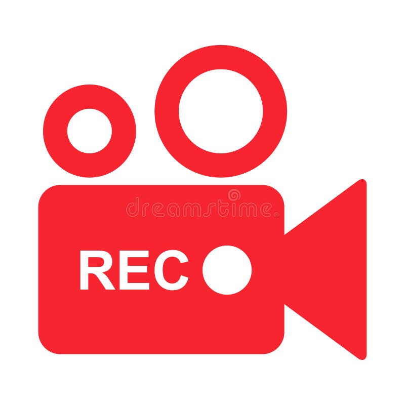 Recording Sign, Red Panel, Rec, Vector Symbol Isolated on White ...