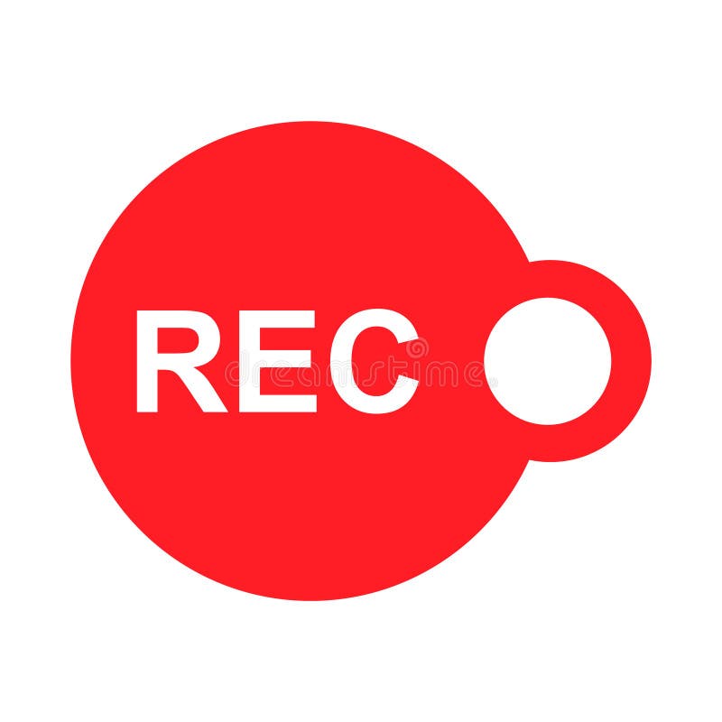 Recording Sign Button, Red App Panel, Rec, Vector Symbol Isolated on ...