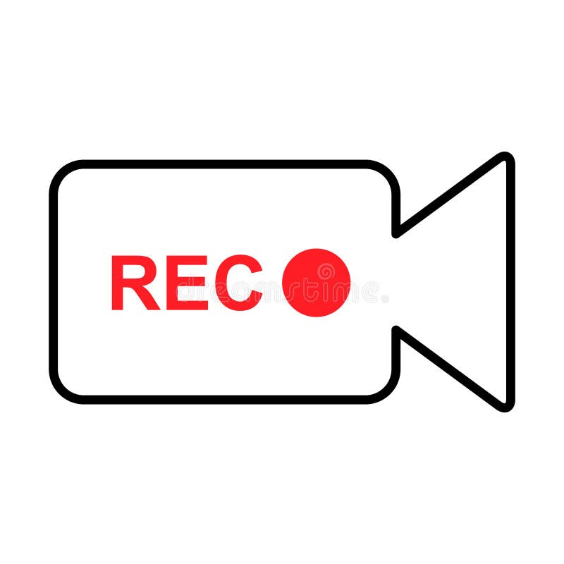 Recording Sign, Red Panel, Rec, Vector Symbol Isolated on White ...