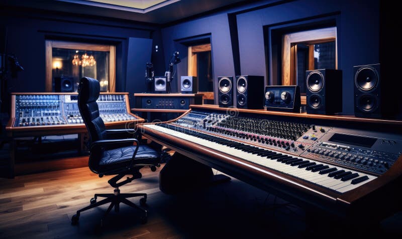 Recording Studio with Abundant Sound Equipment Stock Illustration ...